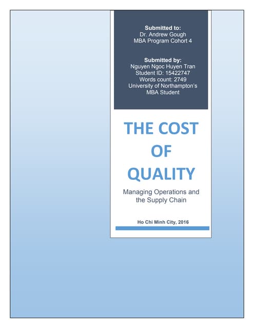Cost of quality | PDF