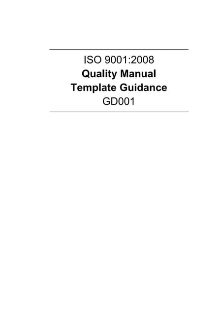 Iso 9001 quality manual example | PDF