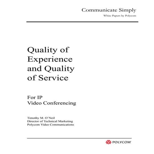 Quality of Experience and Quality of Service | PDF