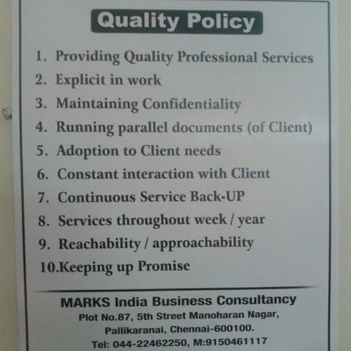 MARKS India - Quality policy | PDF