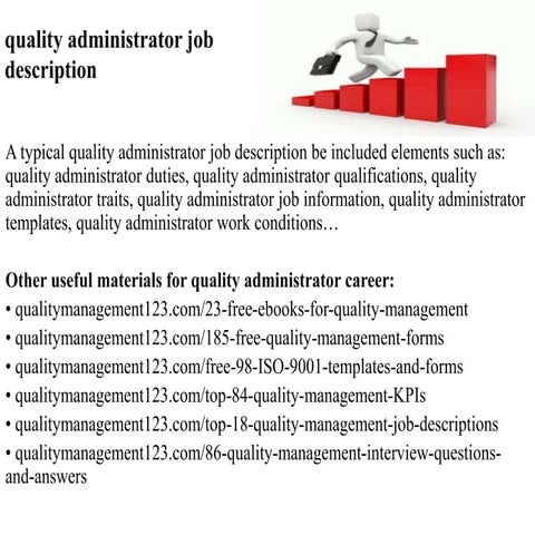 Quality administrator job description | PPT