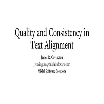Quality and consistency in text alignment | PDF