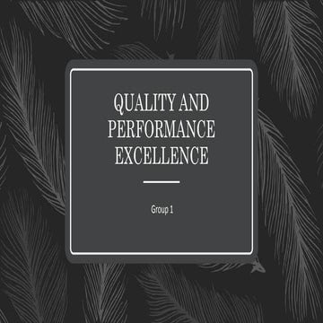 Quality and Performance Excellence Part 2 | PPTX | Business Operations ...