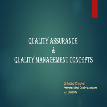 Quality Assurance and Quality Management concepts: Definition and ...