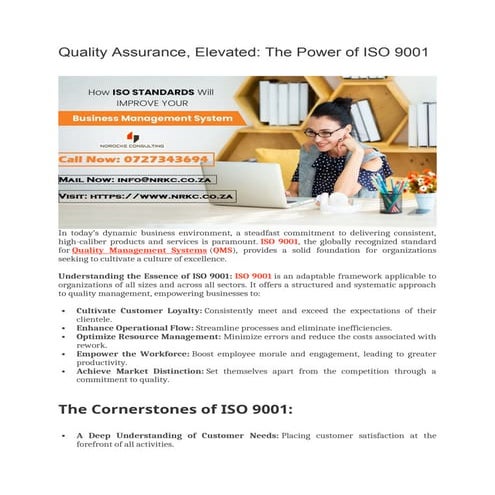 Quality Assurance, Elevated The Power of ISO 9001.docx