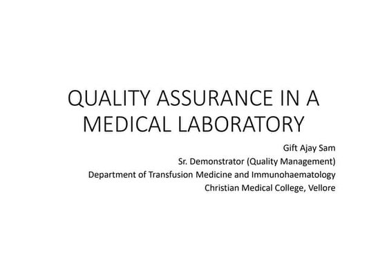 Quality Control in Laboratory | PPT