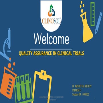 Quality Assurance in Clinical Trials | PPTX