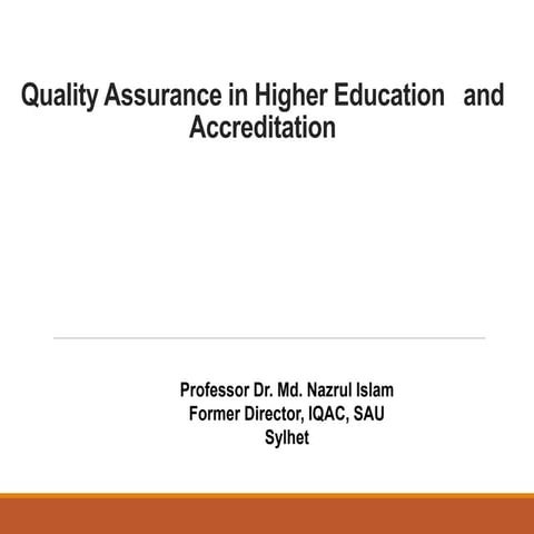 Quality Assurance in HEIs. and Accreditation | PPT