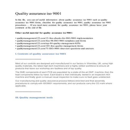 Iso 9001 quality manual template | DOCX
