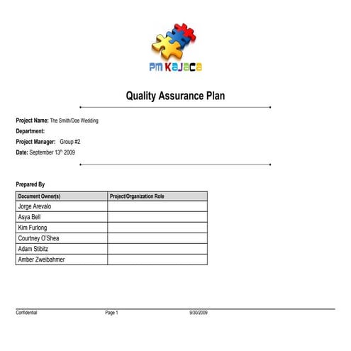 Quality Assurance Plan | DOC