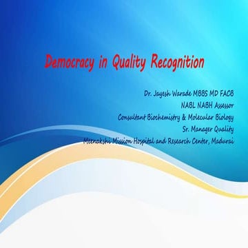 Quality assurance scheme for basic composite medical laboratories | PPT
