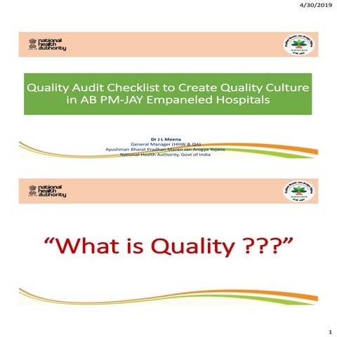 Self Assemment Quality Audit Checklist, | PDF