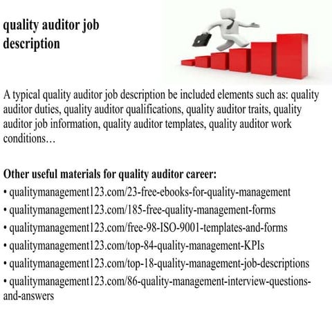 Quality auditor job description | PPTX