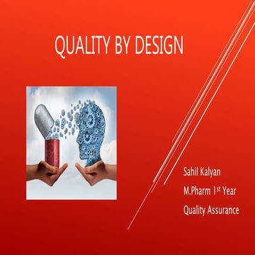 Quality by Design | PPTX | Pharmaceutical Industry | Industries