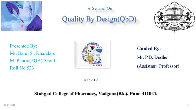 Pharmaceutical Quality by Design (QbD) | PDF