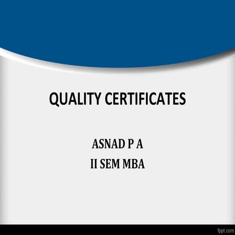 Quality certificates | PPTX