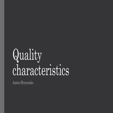 Quality characteristics | PPT