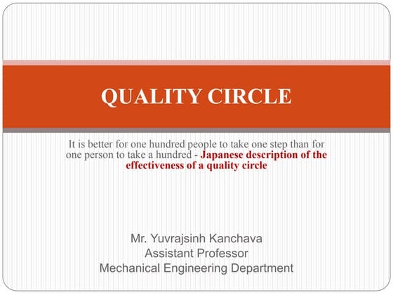 Qcc Quality Control Circle Collaborative Problem Solving Ppt