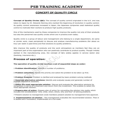Quality circle | PDF