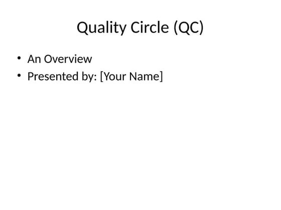 Quality Circle Steps | PPT