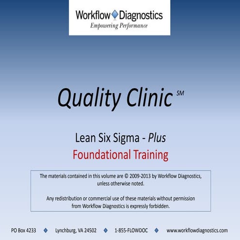 Quality Clinic - Lean Six Sigma Fundamentals Training - Sample | PDF