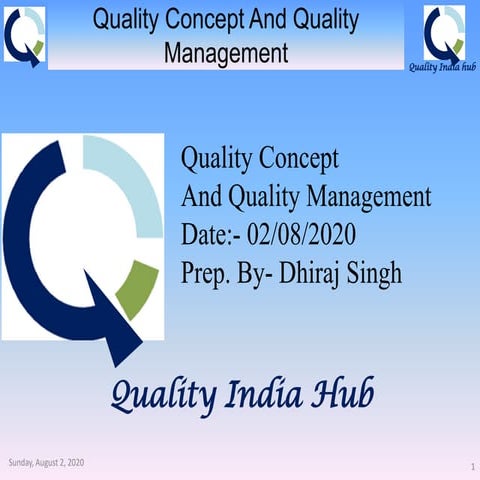 Quality concept and quality management | PDF