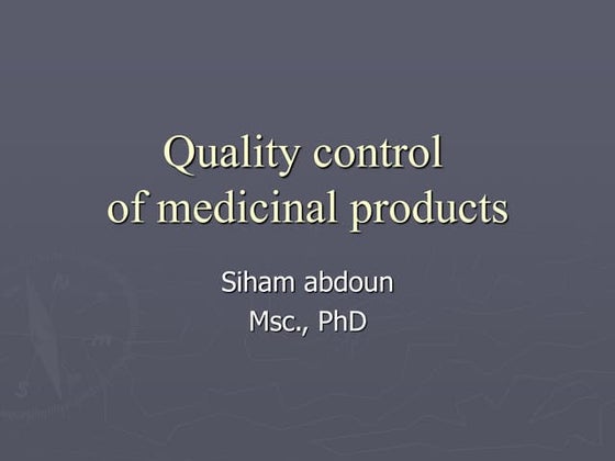 Quality Control in Pharmaceutical Industry | PPTX