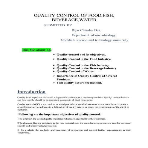 Quality control | DOCX