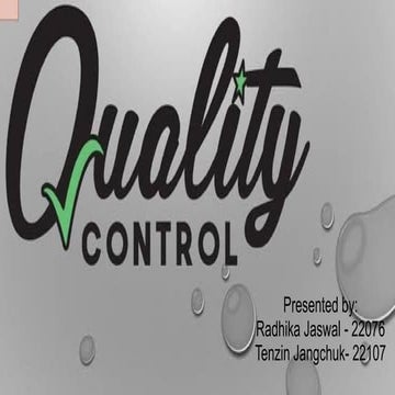 Quality control used in biochemistry analysis | PPTX
