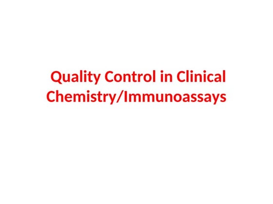 Quality Control in Laboratory | PDF