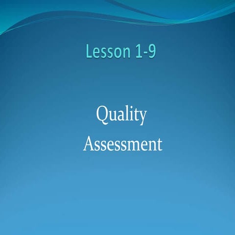 Quality Control & Quality Assessment details | PPT