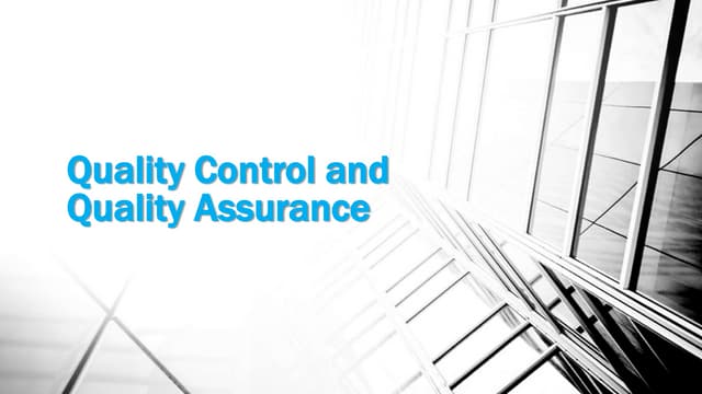 Quality Assurance | PPTX