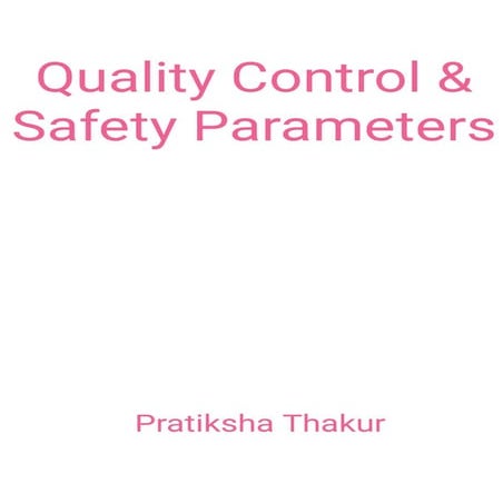 Quality Control and Safety Parameters as per WHO Guidelines | PDF ...
