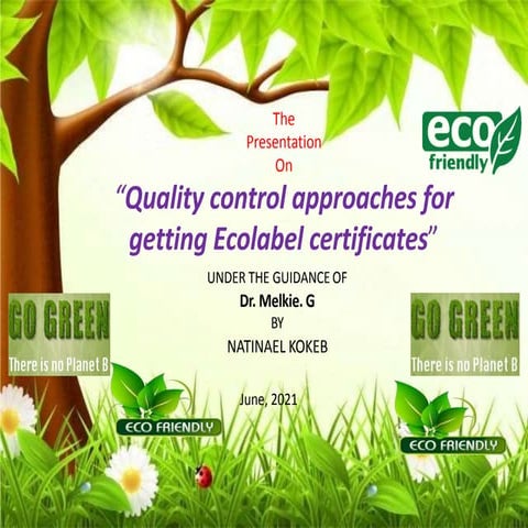 Quality control approaches for ecolabel | PPTX