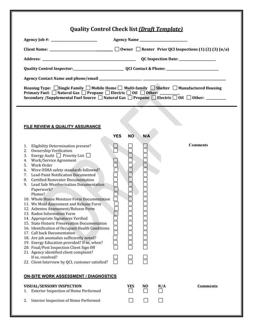 WAPTAC Generic Quality Control Inspection Form Resource | DOC | Home ...