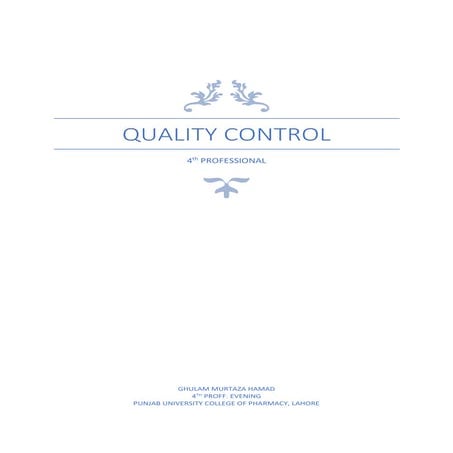 Quality control complete notes | PDF