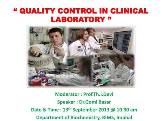 Quality Control in Laboratory | PPT