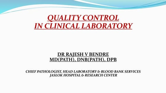 Quality Control in Laboratory | PPT