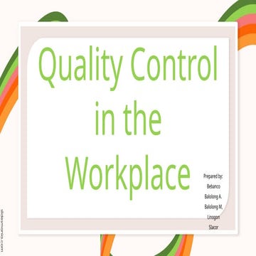 Quality control in the workplace, a necessary | PPT