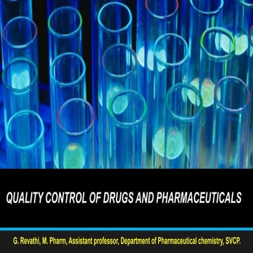 Quality Control in Pharmaceutical Industry