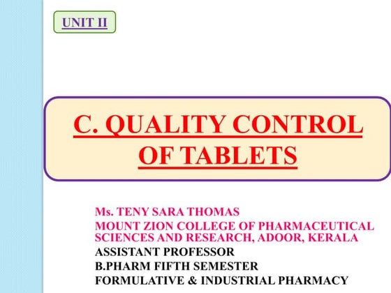 Disintegration and dissolution tests | PPTX | Pharmaceutical Industry ...