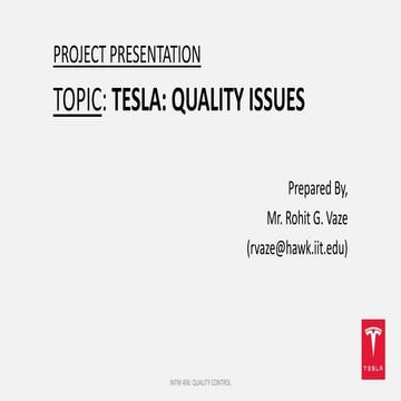 Tesla: Quality Issues | PPTX
