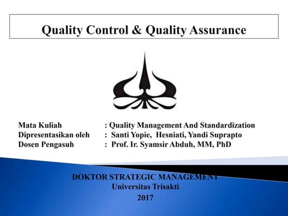 Quality control and quality assurance | PPT