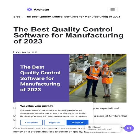 The Best Quality Control Software for Manufacturing of 2023 | PDF