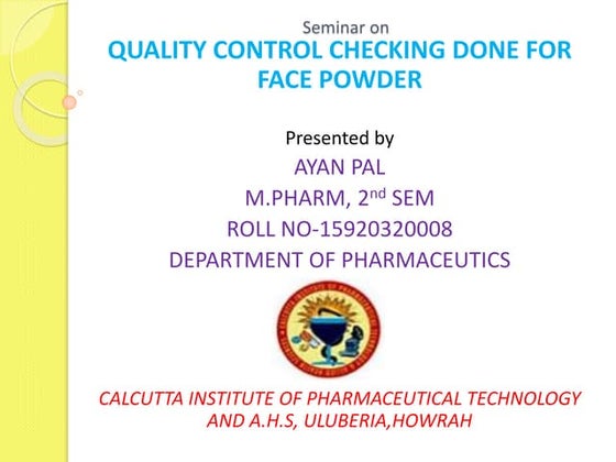 TALCUM POWDER - INGREDIENTS | PPT