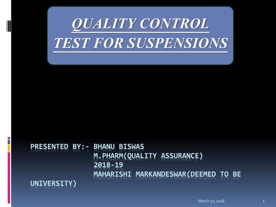 GMPs and quality control tests of liquid dosage forms | PDF