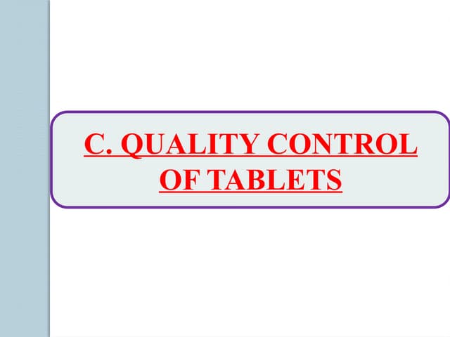 Quality control tests of tablet | PPTX