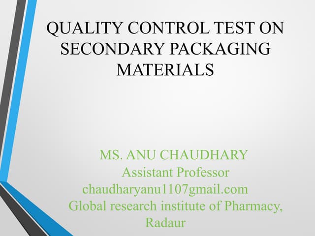 Properties of packaging material | PPTX