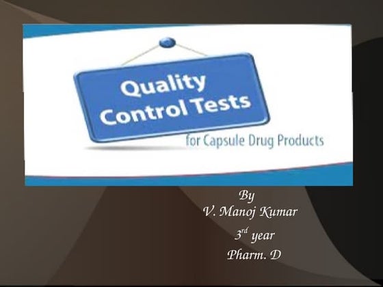 IPQC Tests for capsules As per IP, BP & USP | PPTX
