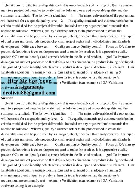 Quality Assurance Vs Quality Control | PPT